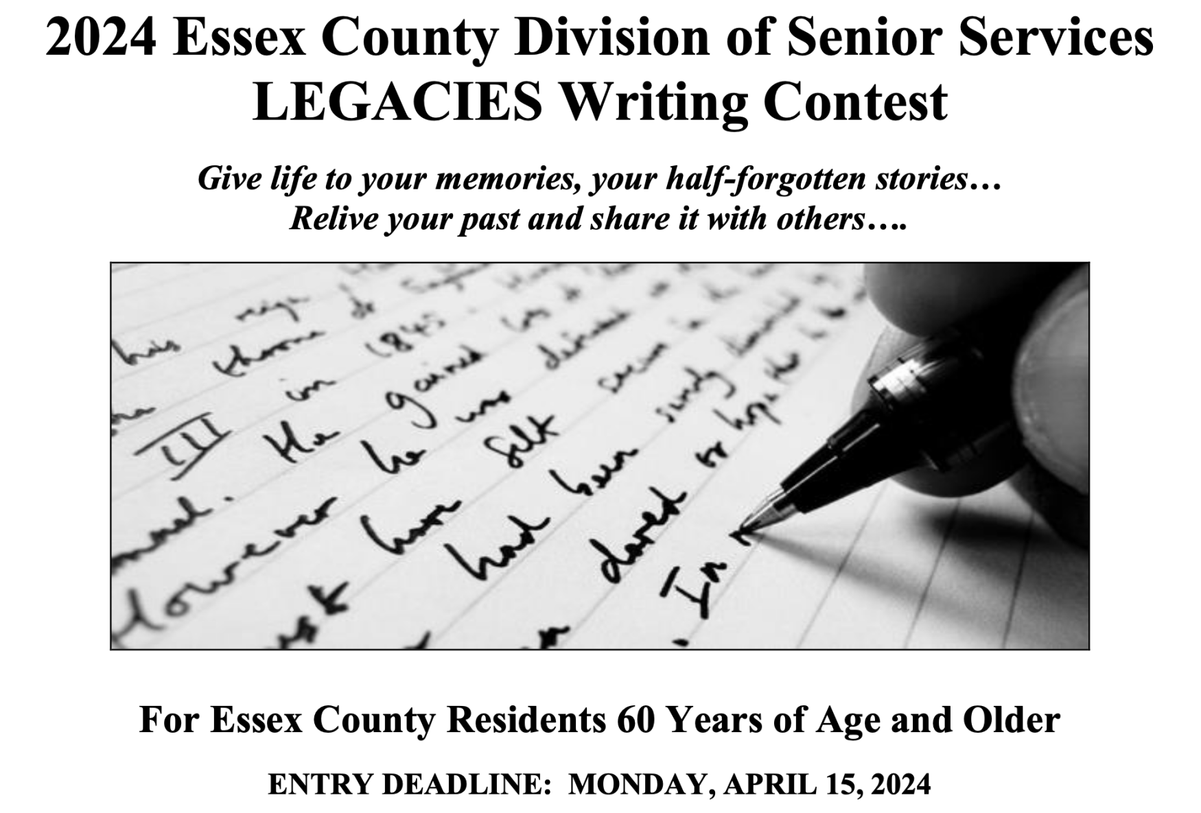 Essex County Senior Citizen Legacies Writing Contest returns | News ...