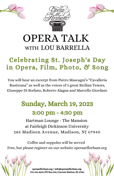 Opera Talk with Lou Barrella - Celebrating St. Joseph's Day in Opera ...