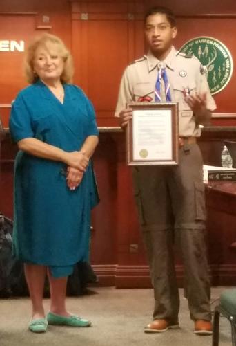 Warren Eagle Scout Irakam honored for outdoor classroom restoration ...
