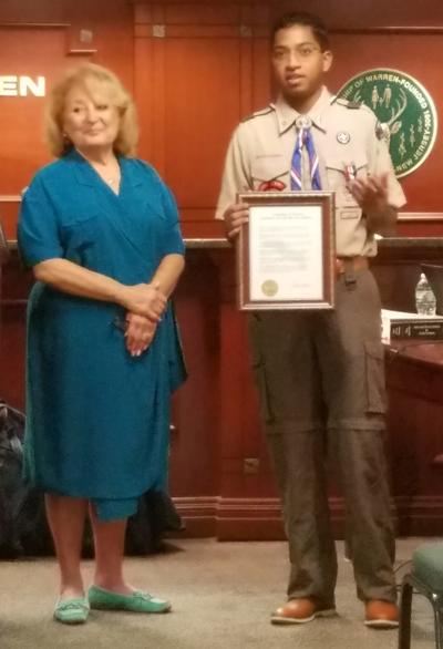 Warren Eagle Scout Irakam honored for outdoor classroom restoration ...