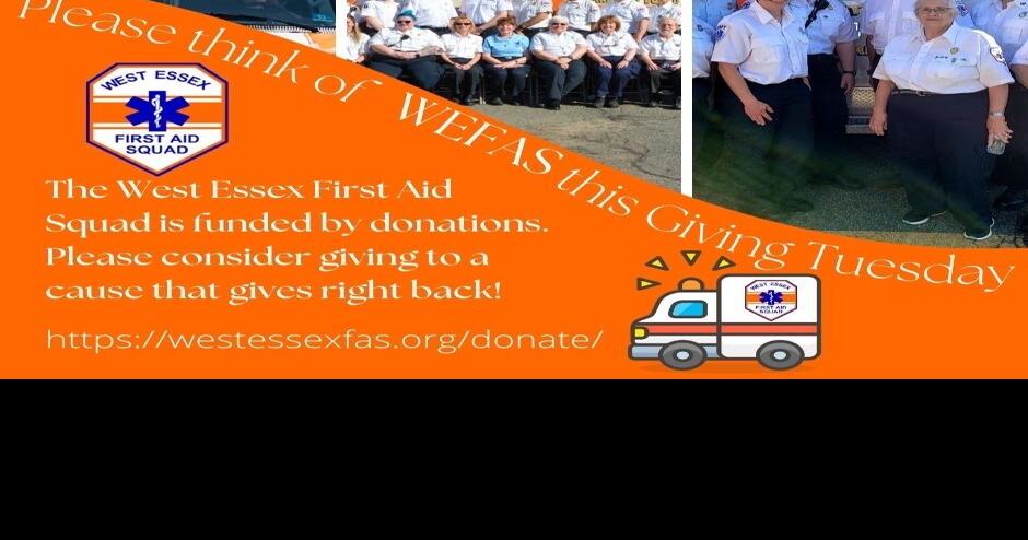 West Essex First Aid Squad encourages residents to give back Nov. 28 ...