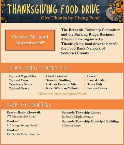 Thanksgiving food drive underway in Basking Ridge | News ...