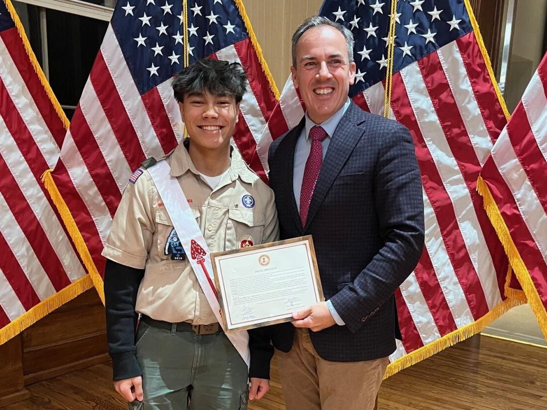 Young leader congratulated by commissioners upon earning Eagle Scout ...