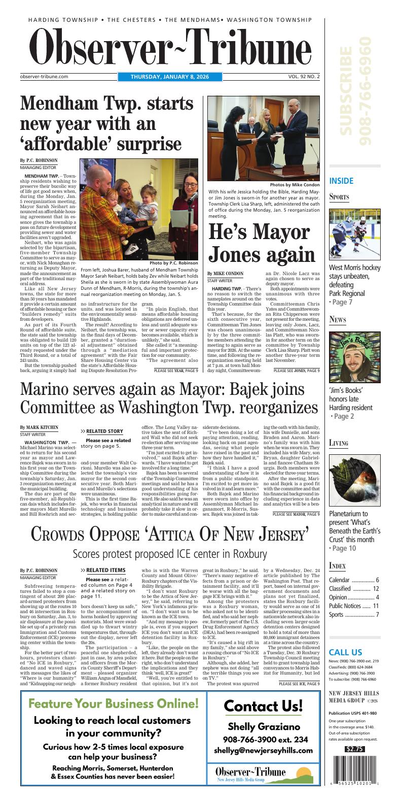 Page A1 | Observer-Tribune e-Edition | newjerseyhills.com