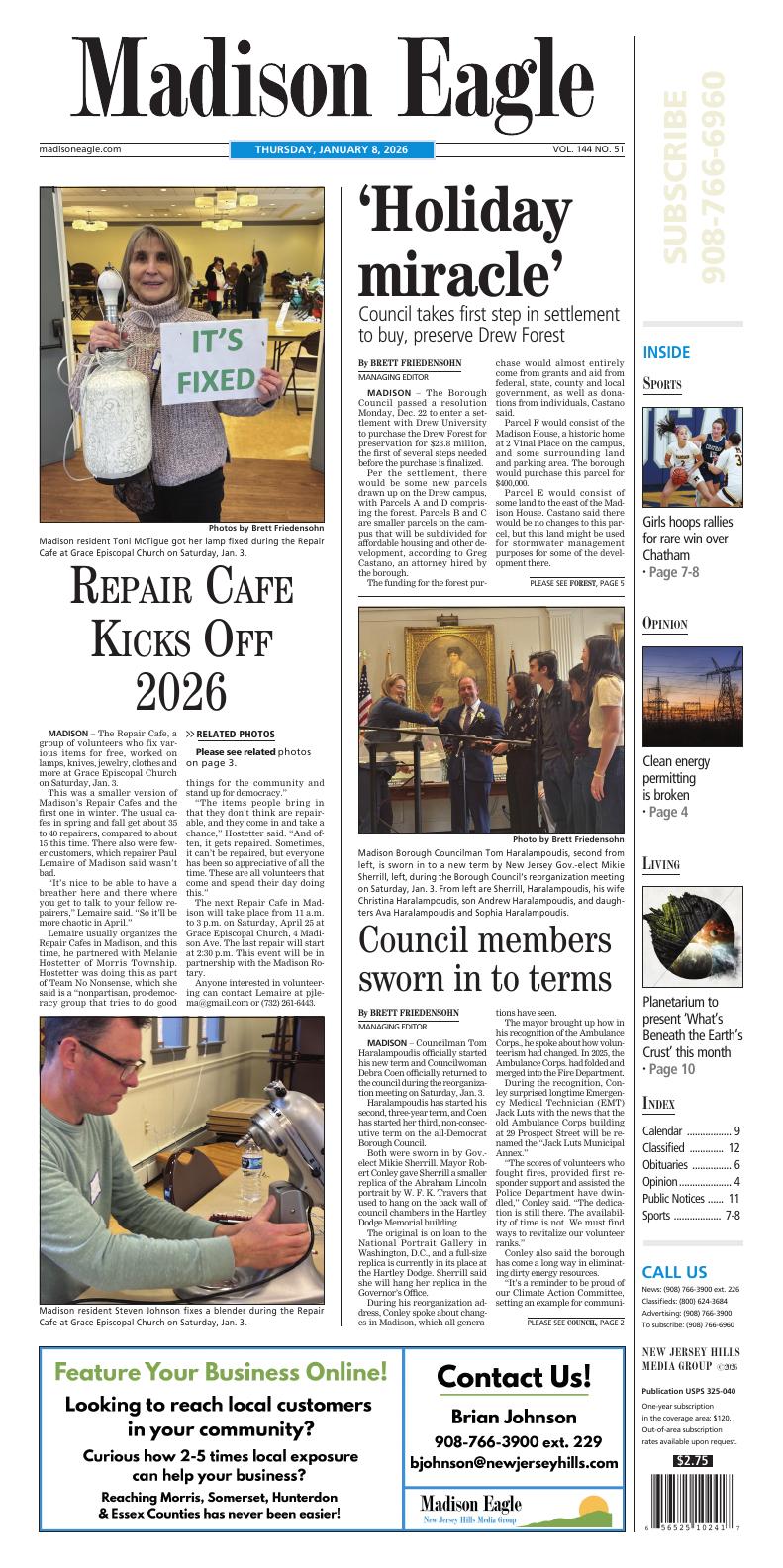 Page A1 | Madison Eagle e-Edition | newjerseyhills.com