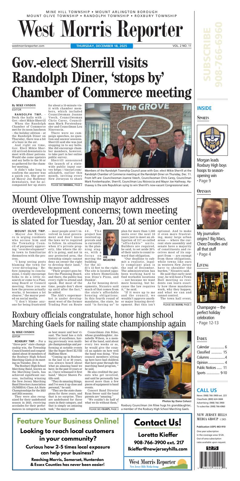 Page A1 | West Morris Reporter e-Edition | newjerseyhills.com