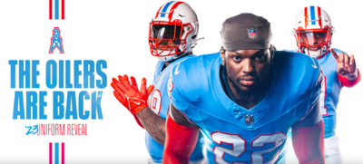 The story behind Titans' unveiling Oilers throwbacks ...