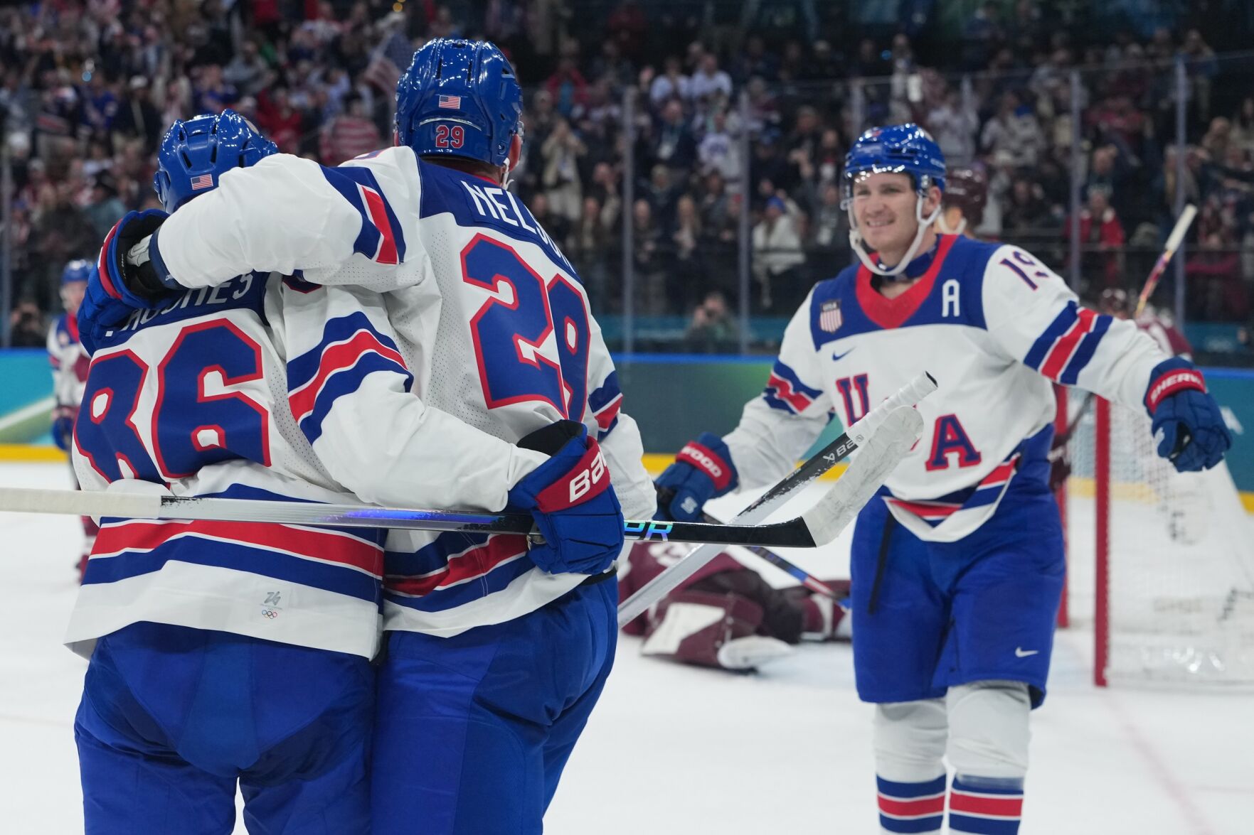 Brock Nelson scores twice as United States opens Olympics by rolling ...