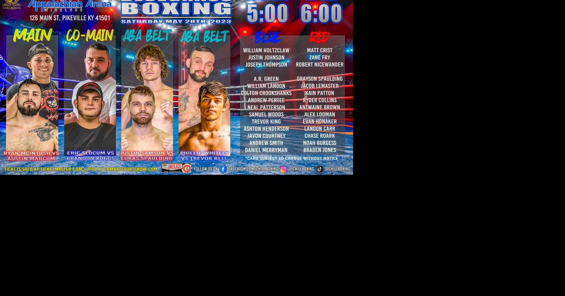 Chill Boxing presents Bluegrass Boxing coming back to the Appalachian Wireless Arena | Sports ...