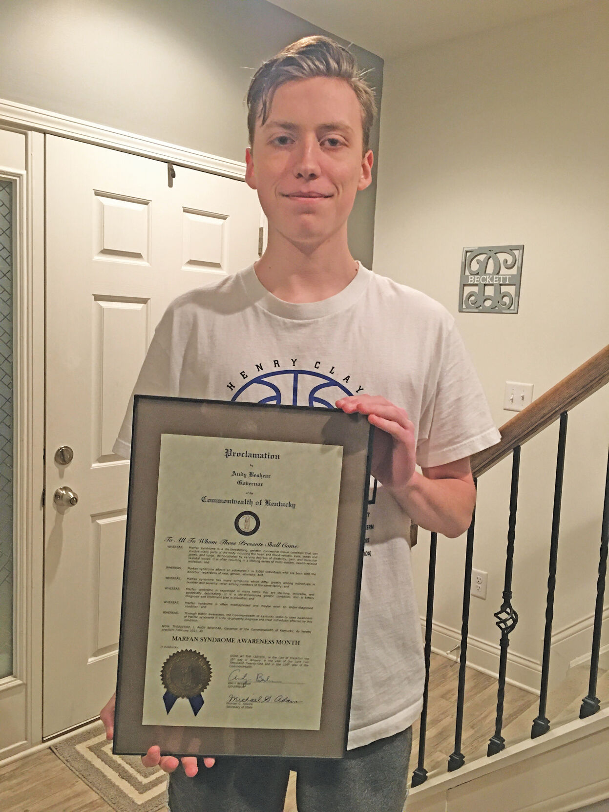 Local teen receives governor proclamation for Marfan syndrome awareness ...