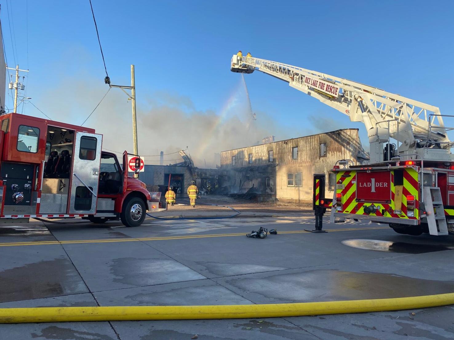 Old Rice Lake feed mill destroyed by fire; four businesses affected ...