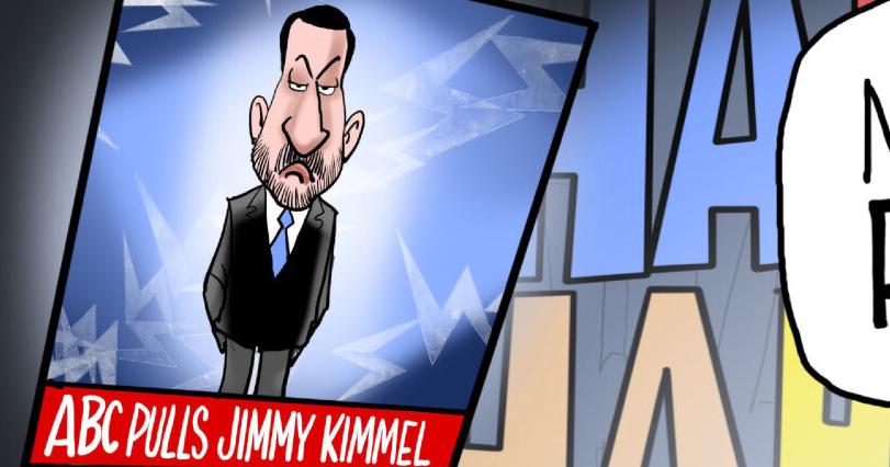 Political cartoons cancel late night TV hosts