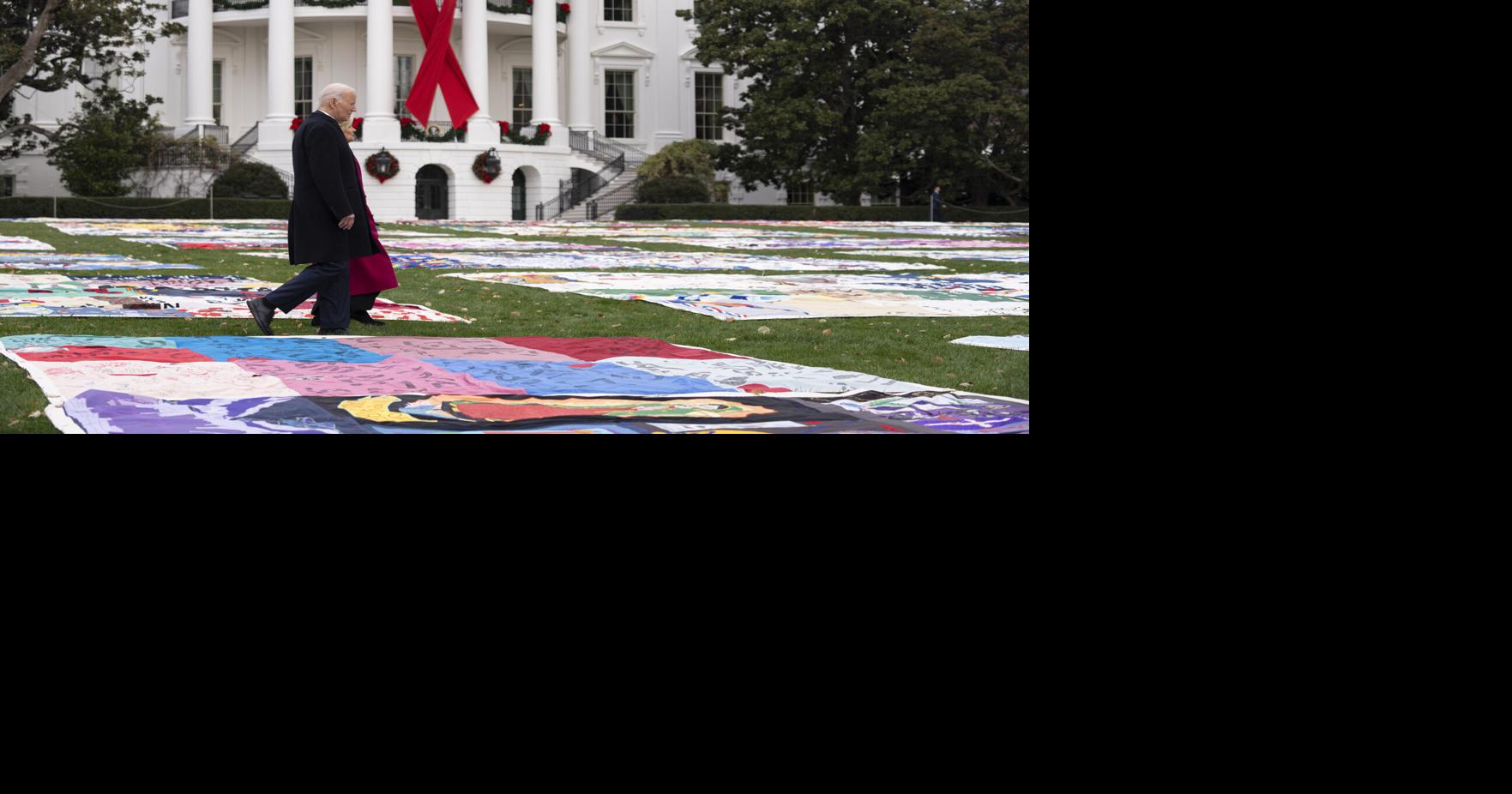 AIDS Memorial Quilt displayed on White House lawn