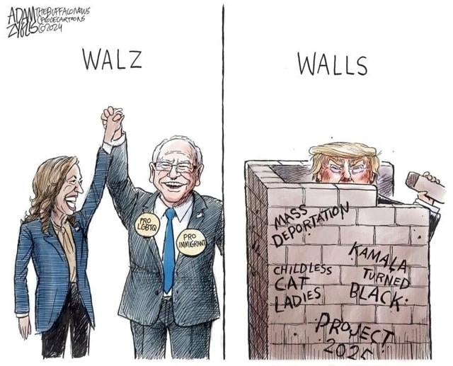 Top 10 political cartoons about Tim Walz