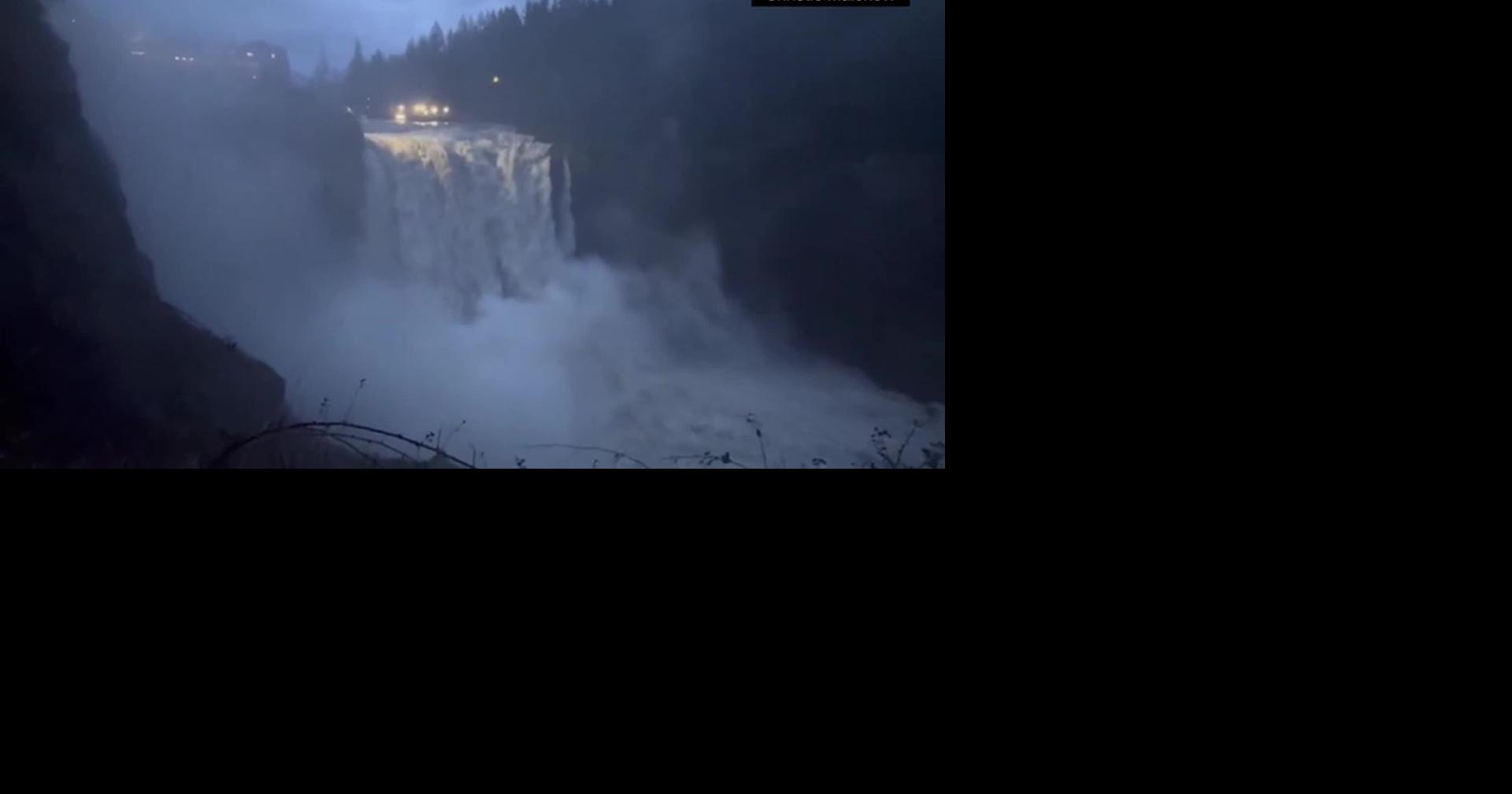 RAW: WA: SNOQUALMIE FALLS WATER RUSHES, SWELLS