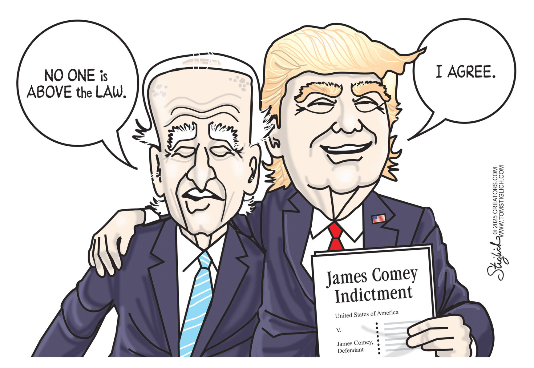 7 political cartoons debate the indictment of James Comey