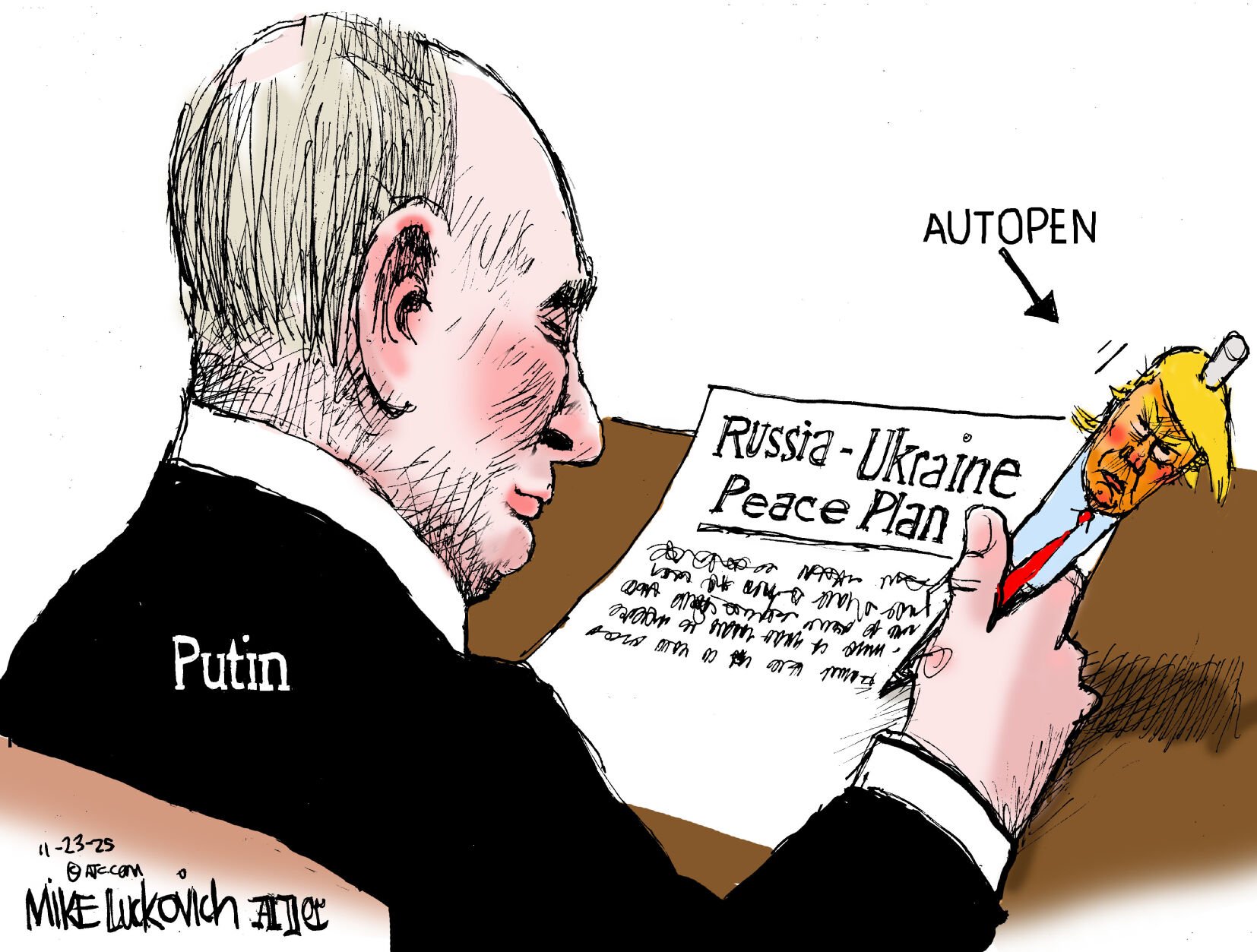 5 political cartoons parse Ukraine, Russia peace talks