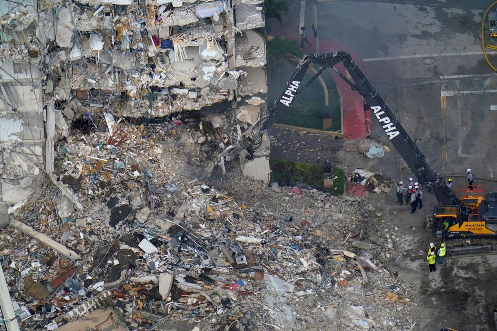 Aerial photos of the Florida condo collapse scene
