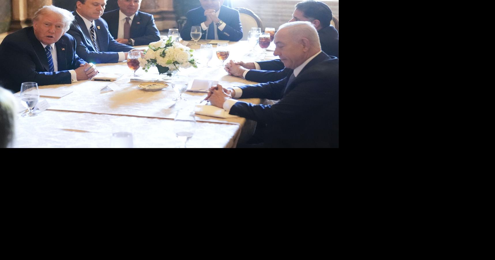 Netanyahu meets with Trump as Obamas endorse Harris