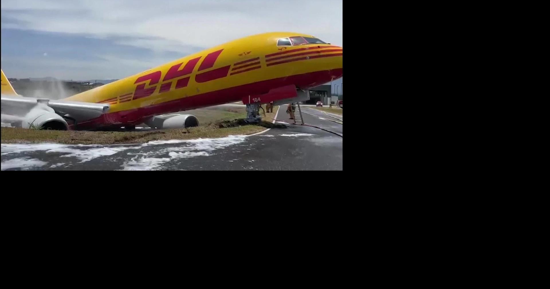 DHL Plane Skids Off Runway, Splits in Two