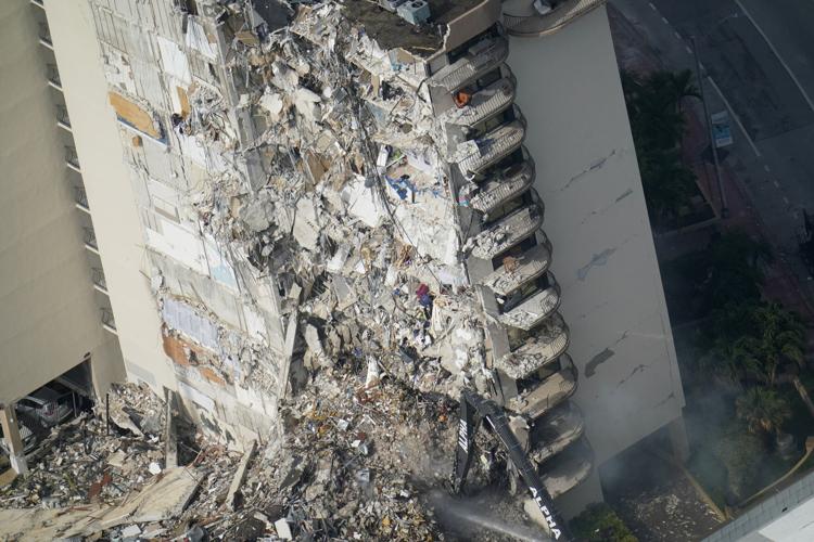 Aerial photos of the Florida condo collapse scene