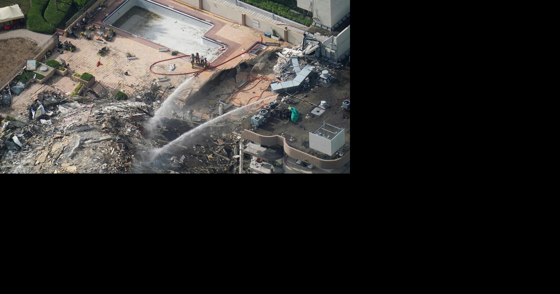 Aerial photos of the Florida condo collapse scene