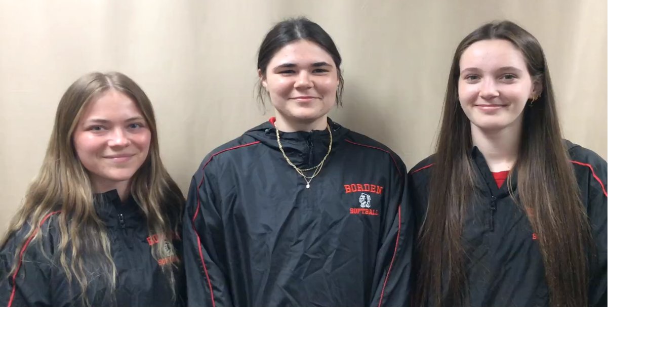 Borden softball players Eva Eversmann, Emma Hart & Mallory Thomas ...