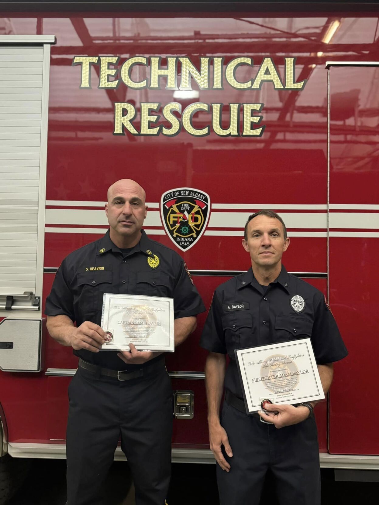 Two New Albany firefighters receive Life Saver awards | News ...