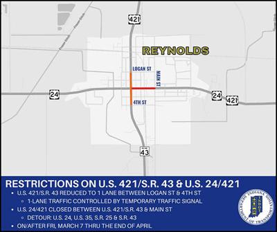 Road Repairs: Portions of US 421, US 24 to close in White County | News ...