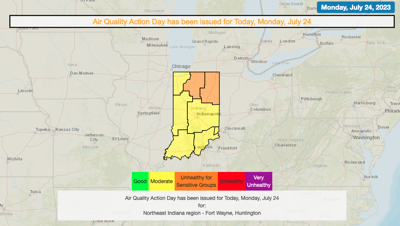 IDEM issues more Air Quality Action Days for Monday and Tuesday ...