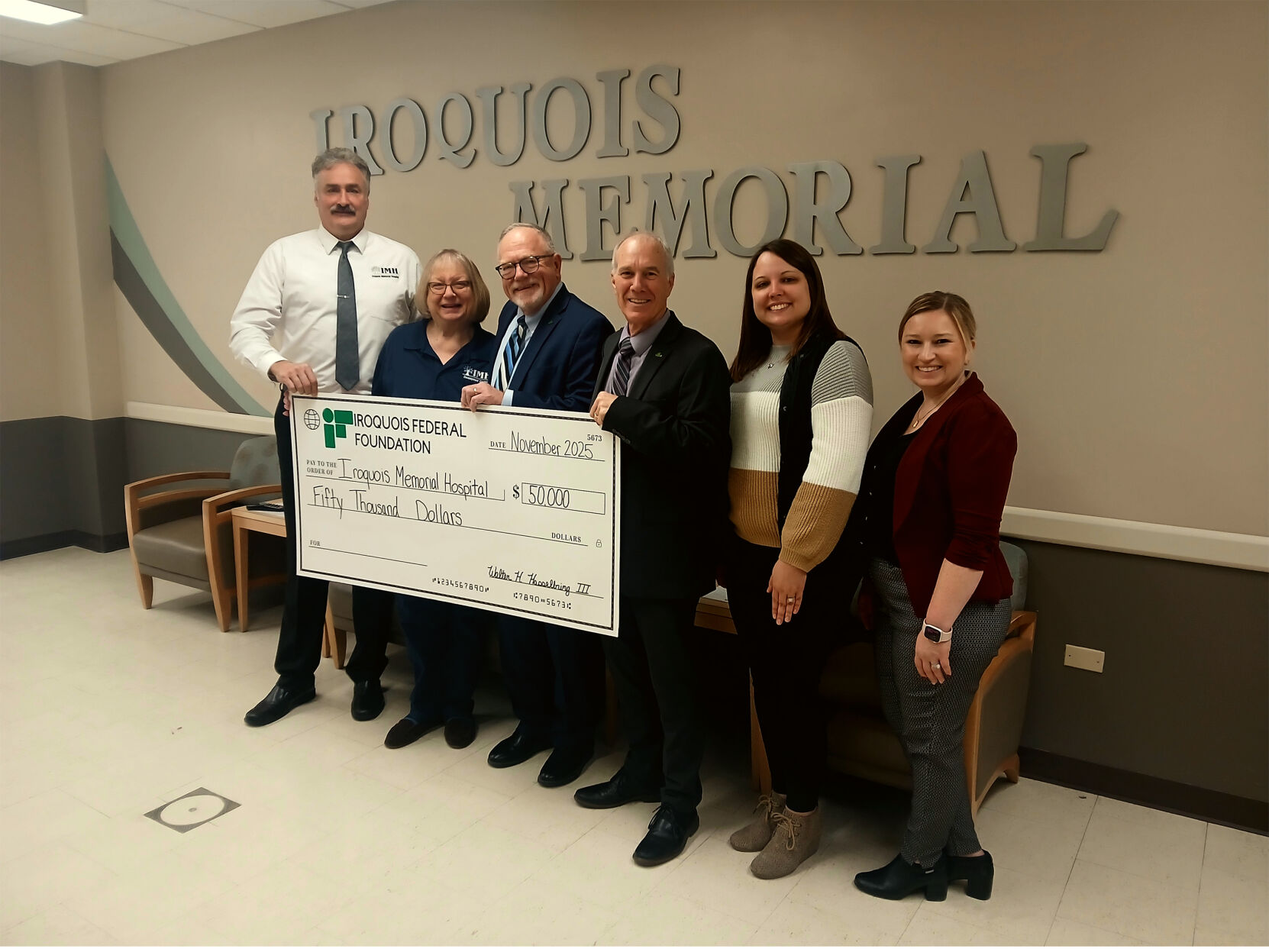 IMH receives $50,000 gift from Iroquois Federal Foundation for new ...