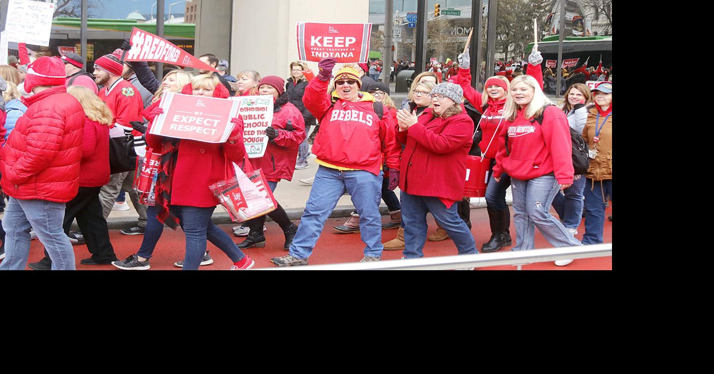 White County teachers attend Red for Ed rally in Indianapolis | News ...