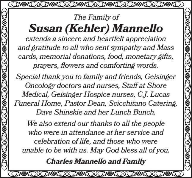The Family of Susan (Kehler) Mannello | Ads | newsitem.com