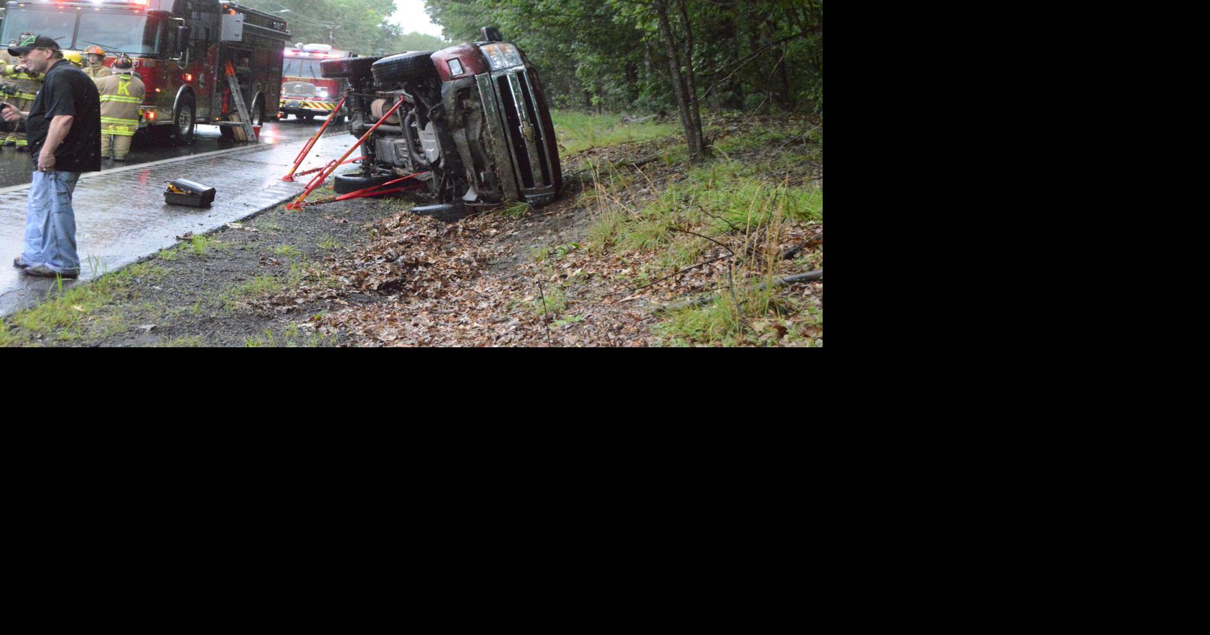 Two men escape injury after truck hydroplanes in township | Local ...