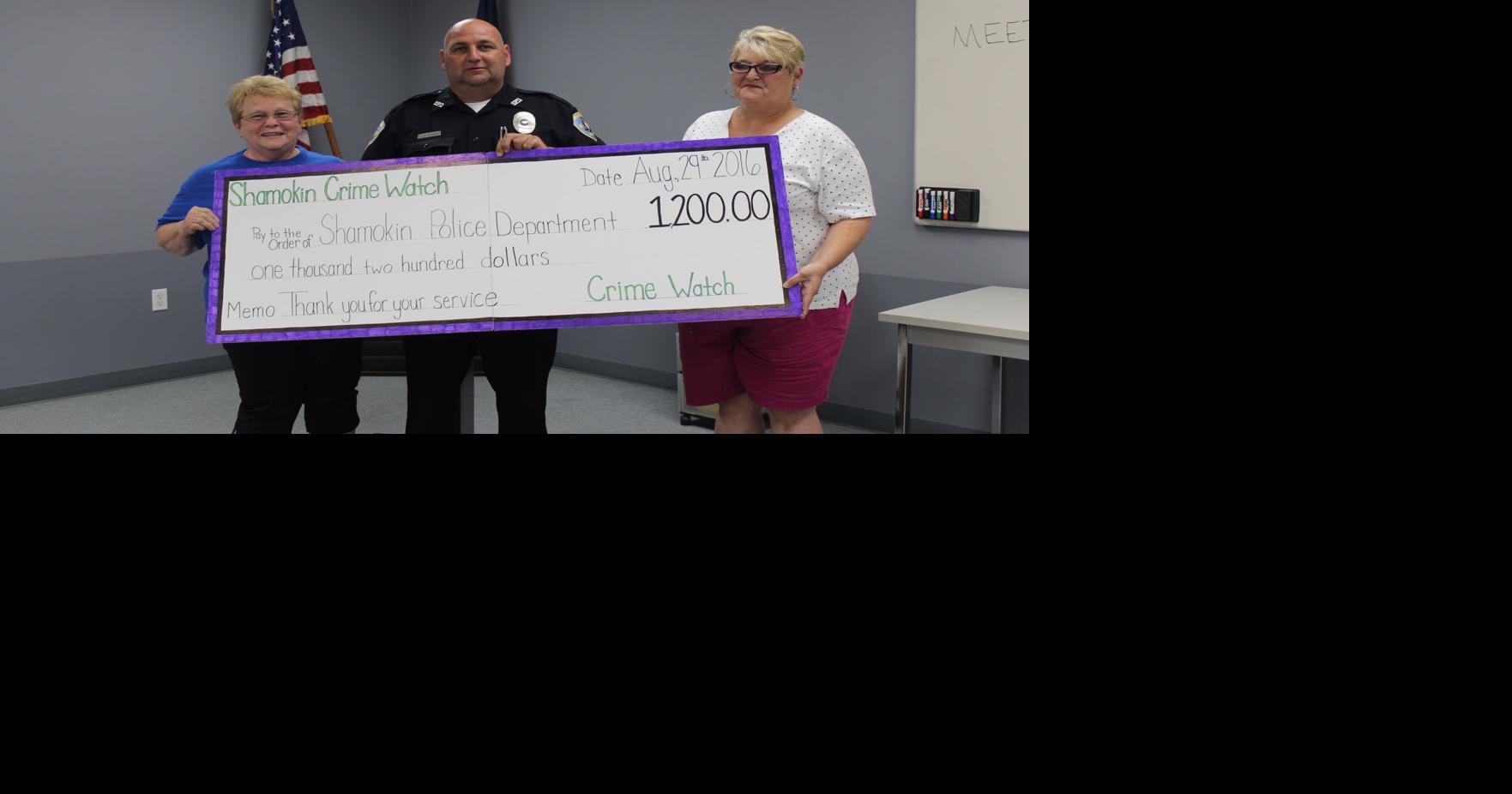 Crime Watch donates $1,200 to Shamokin Police Department | Local ...