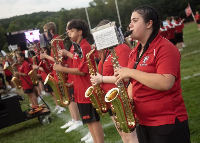 MCA Big Red Band grooves with classic rock pieces during field show ...