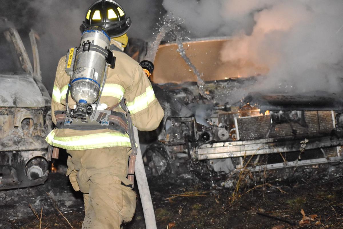 Upward of 10 vehicles burn in junkyard fire | Local | newsitem.com