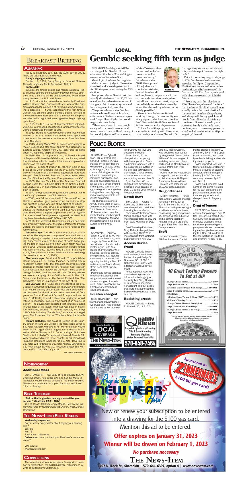 Page A3 | e-Edition | newsitem.com