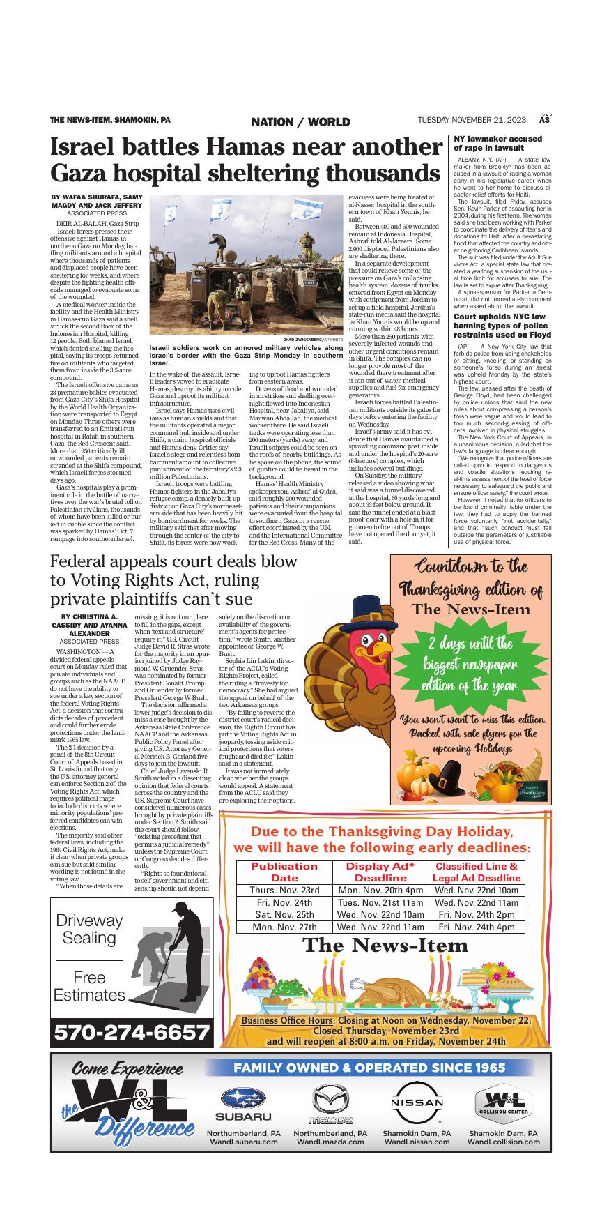 Page A3 | e-Edition | newsitem.com