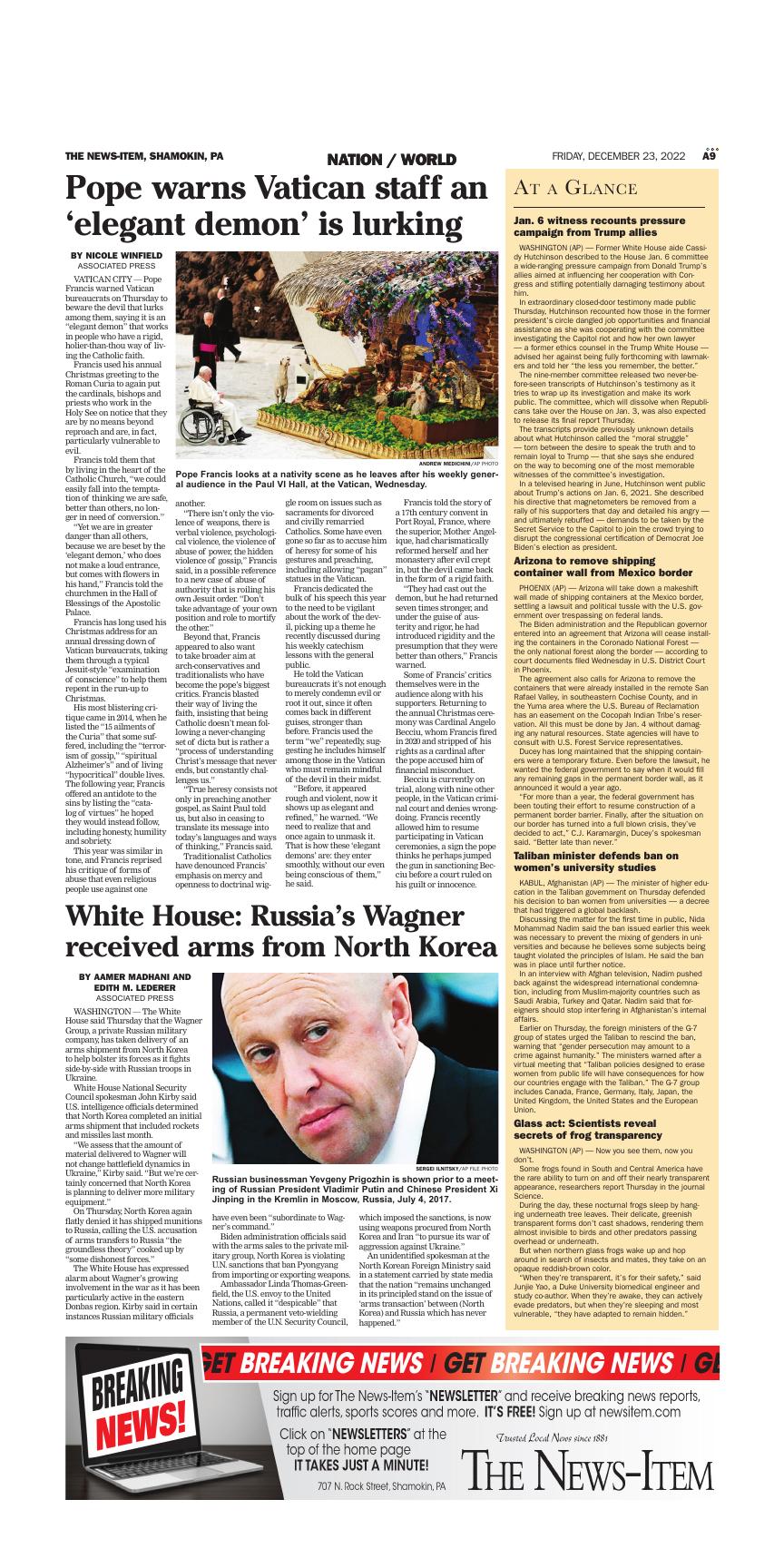 Page A9 | e-Edition | newsitem.com