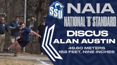 Austin hits NAIA National 'B' Standard, finishes second in discus throw ...