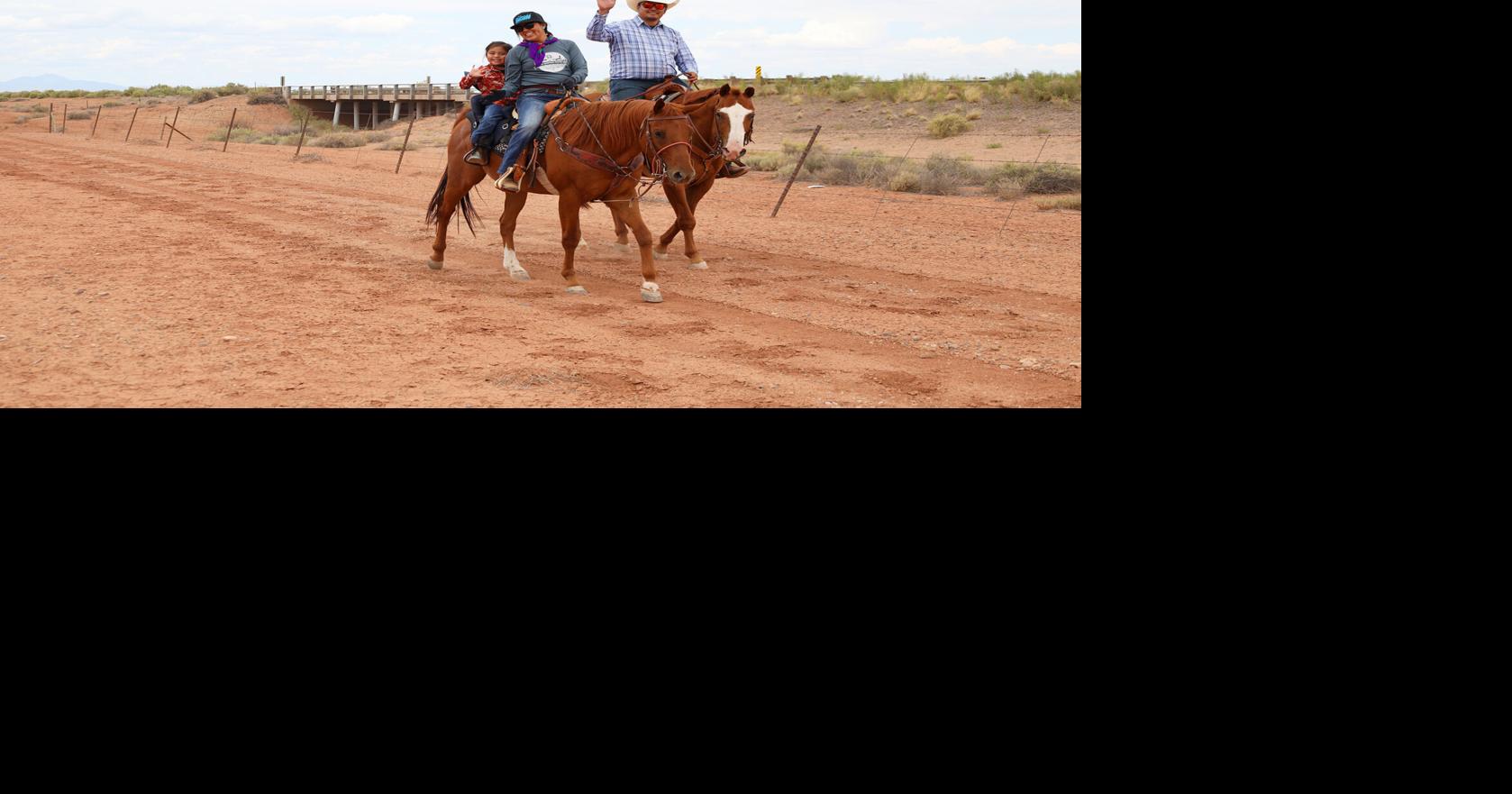 Navajo Nation Council Delegate Casey Allen Johnson rides from Leupp to ...