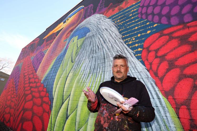 Heraldic herons honor Southwest traditions in 'Monsoon Wisdom' mural ...