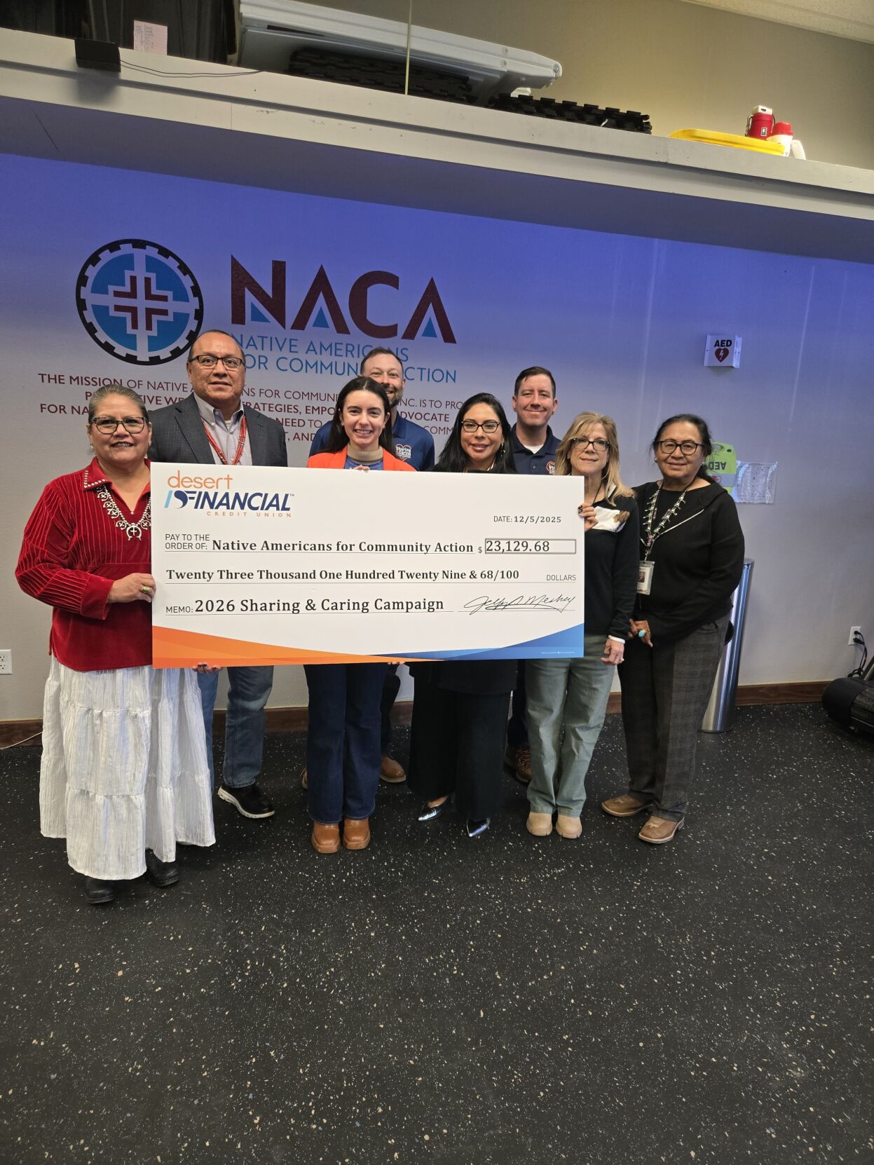 Desert Financial Credit Union presents donation to Native Americans for ...
