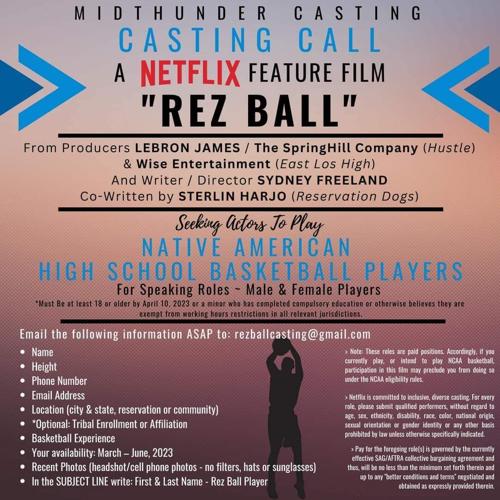 Casting call announced for "Rez Ball" | News | nhonews.com