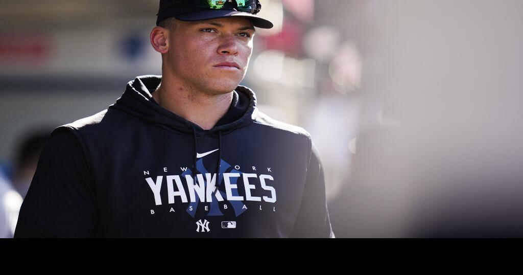 Yankees slugger Aaron Judge faces live pitching for the first time ...