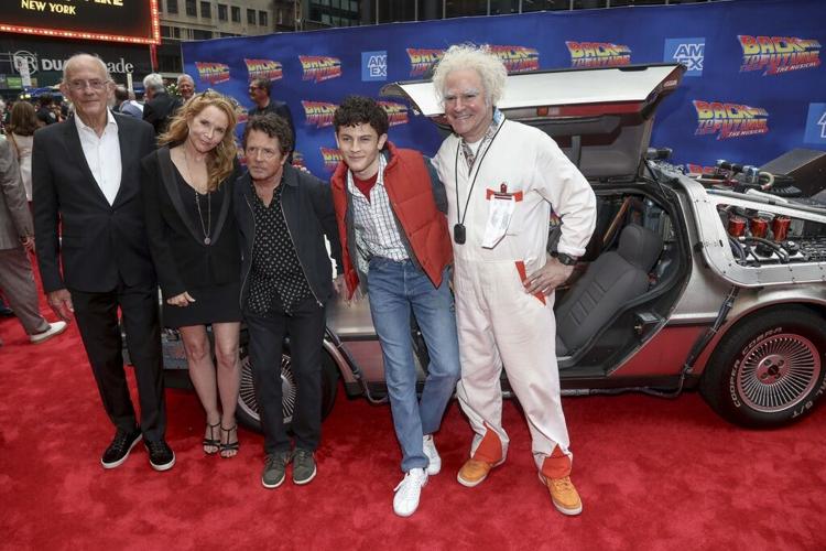 The stars of Broadway's 'Back to the Future' musical happily speed into ...