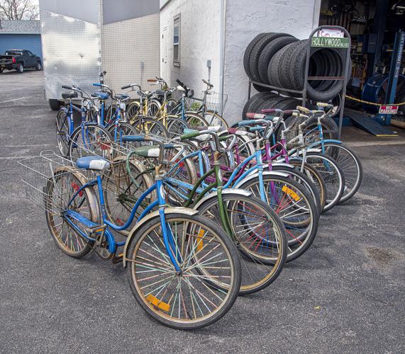At Lasher's Automotive, bikes can be enjoyed but aren't for sale ...