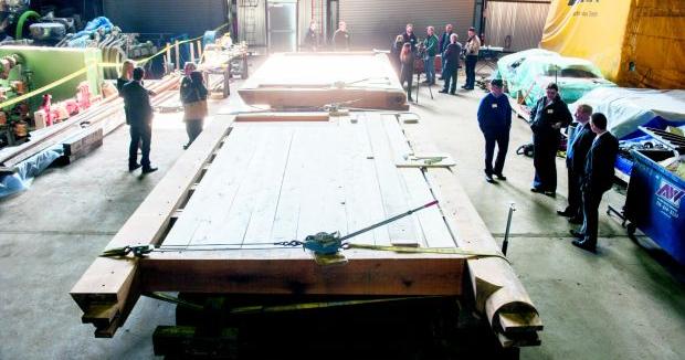 Massive lock gate replicas for Lockport's Flight of Five locks shown ...