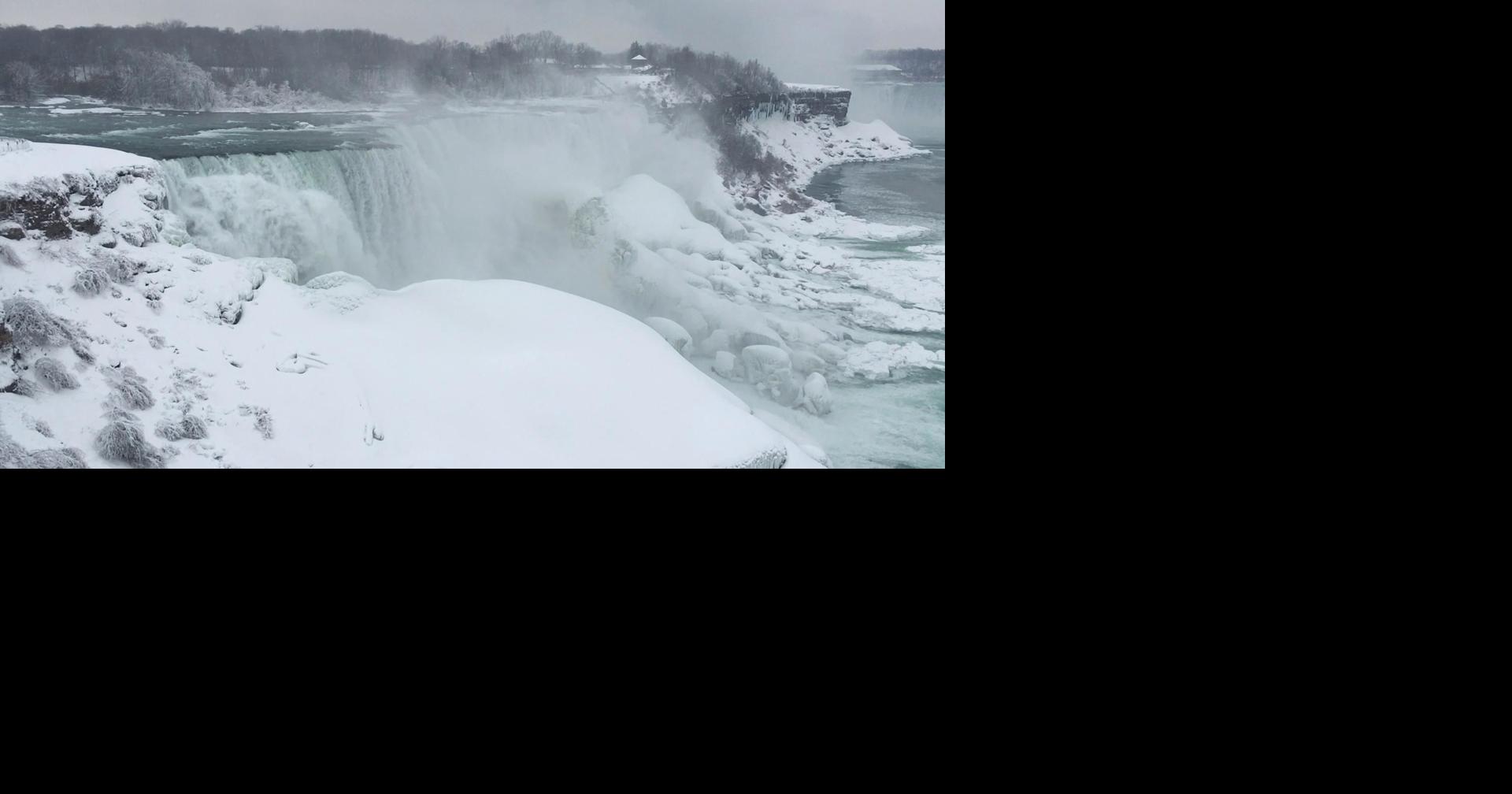 VIDEO: Taking in the ice bridge from Niagara Falls State Park ...